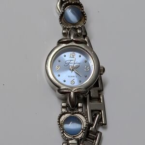 Fondini | Accessories | Fondini Blue Gemstone Silver Tone Quartz Analog ...